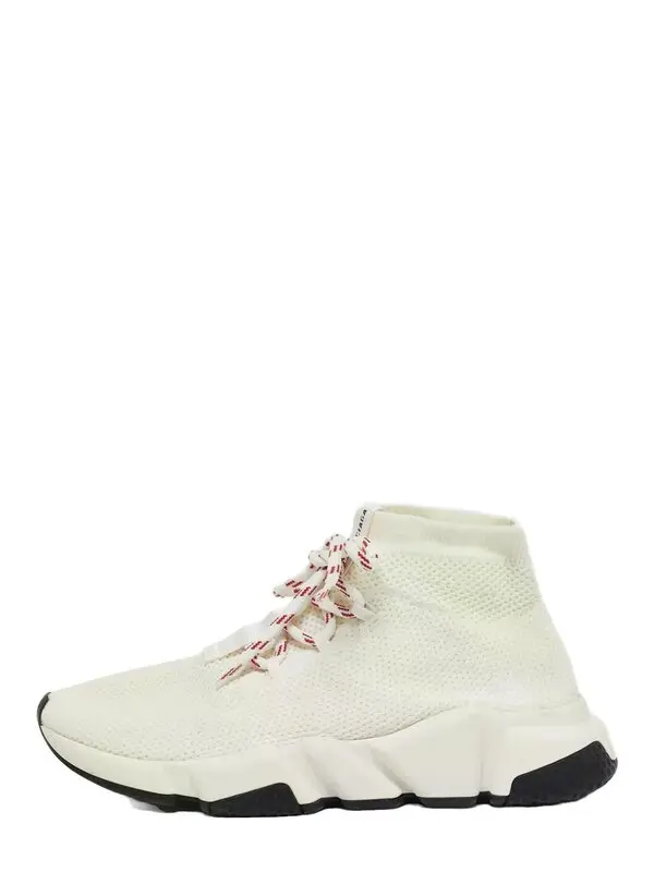Balenciaga Knitted Lace-up Sneakers - White