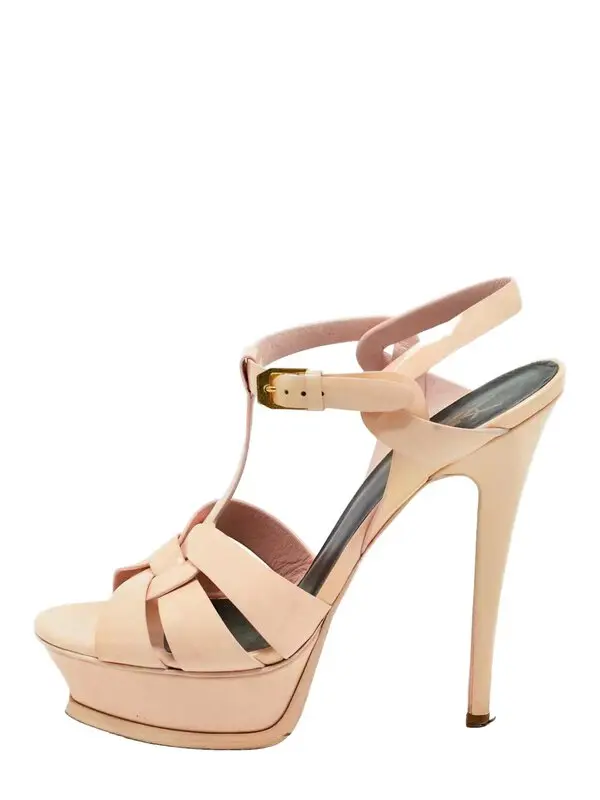 Saint Laurent Tribute Platform Heeled Sandals - Neutrals