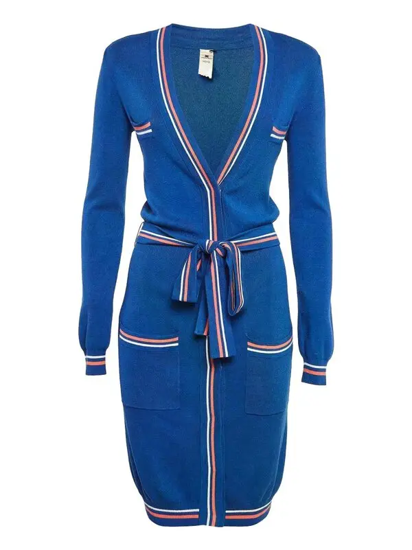 Elisabetta Franchi Tie-belt Knitted Cardigan - Blue