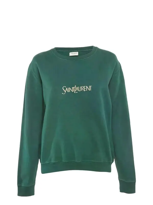 Saint Laurent Logo-print Sweatshirt - Green
