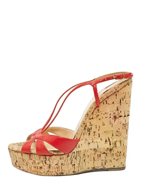 CHRISTIAN LOUBOUTIN 140mm Wedge Sandals - Red