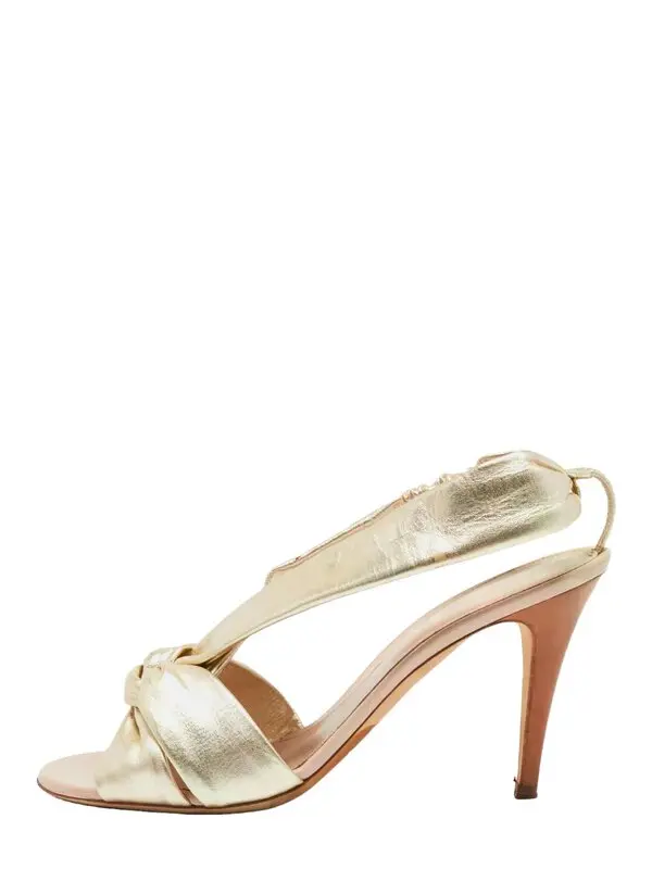 SERGIO ROSSI 100mm Knot-detail Slingback Sandals - Gold