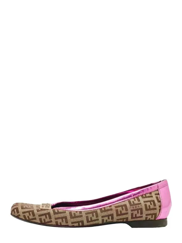 Fendi Zucca-patterned Ballet Flats - Neutrals