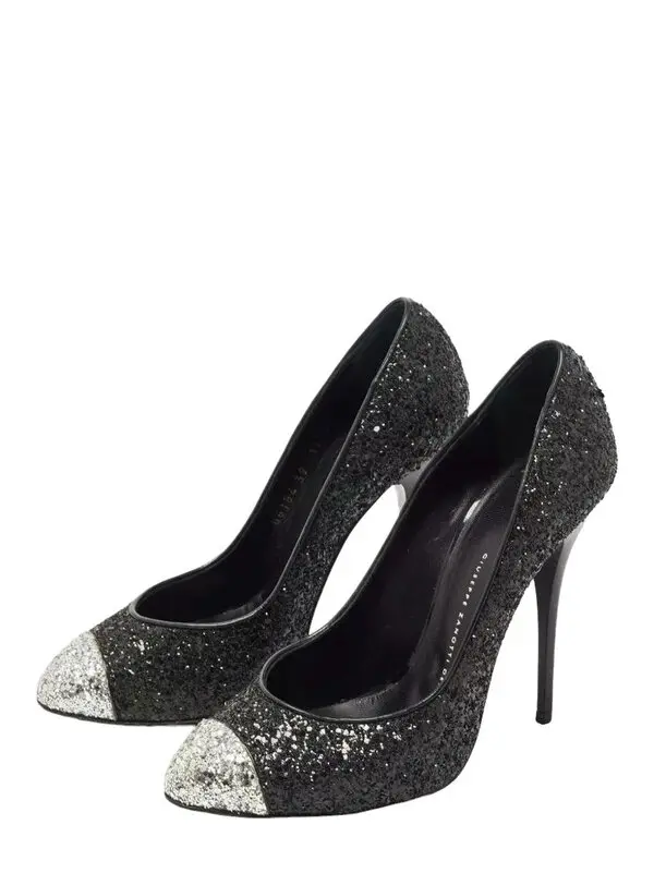 GIUSEPPE ZANOTTI 120mm Glitter Cap-toe Pumps - Black