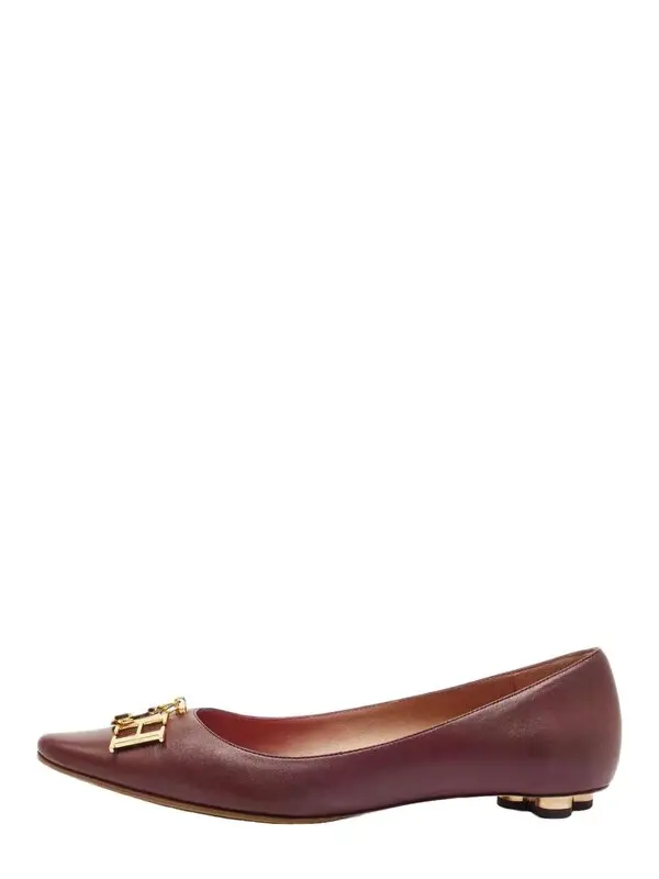 Carolina Herrera Smoking Leather Slippers - Red
