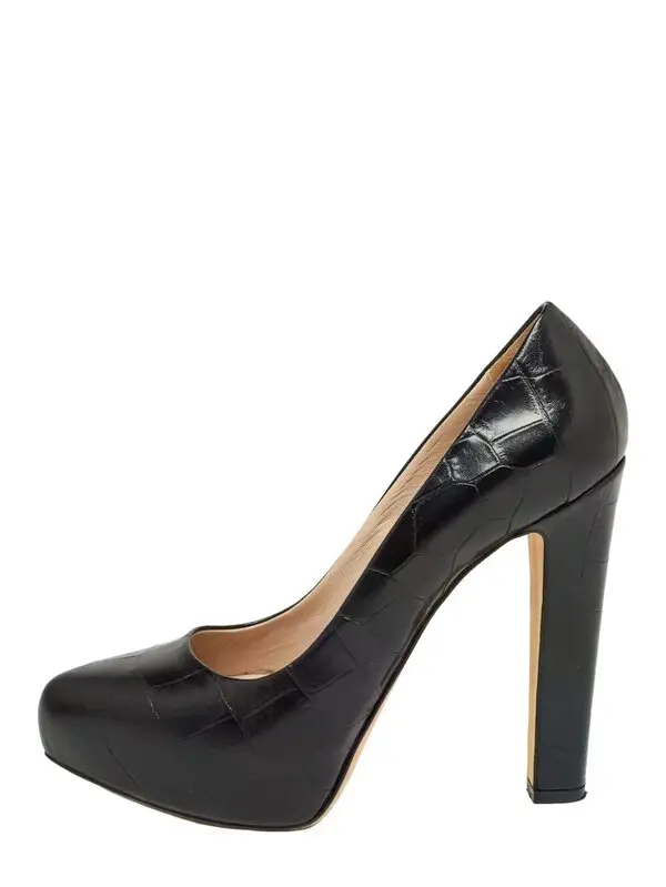 LE SILLA Leather Platform Pumps - Black