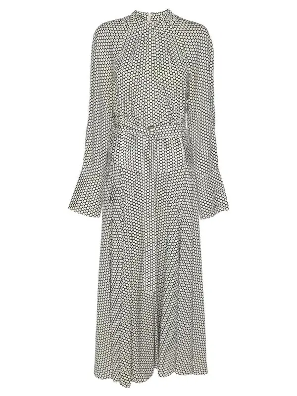 Diane Von Furstenberg Stretch Silk Dot Print Dress - White