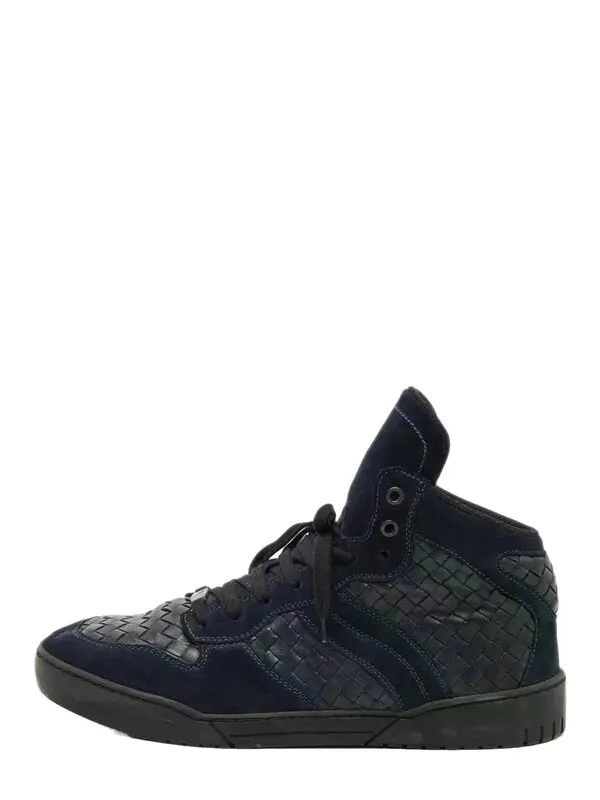 Bottega Veneta Lace-up Leather Sneakers - Blue