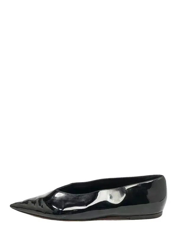Celine Patent Leather Flats - Black