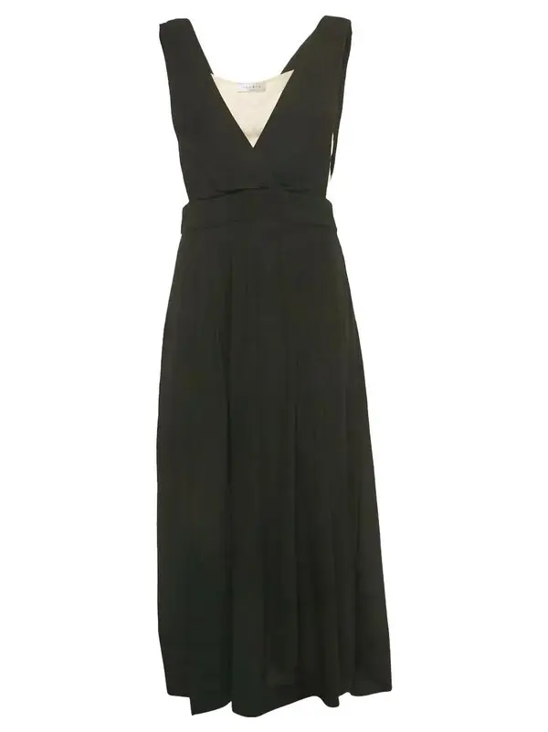 Sandro Crepe Sleeveless Midi Dress - Black