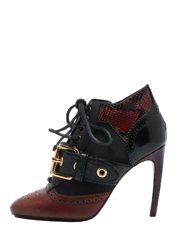 Burberry Buckle-embellished Lace-up Boots - Red
