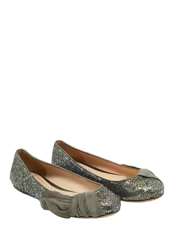 Miu Miu Glitter Ballerina Shoes - Grey