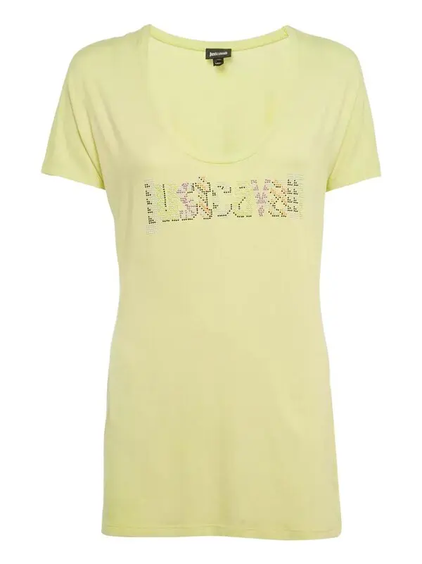 Just Cavalli Logo Cotton T-shirt - Yellow