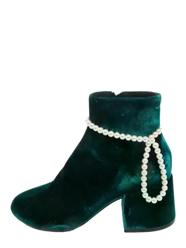 MAISON MARGIELA Pearl-embellished Ankle Boots - Green