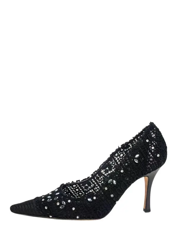 Rene Caovilla 100mm Crystal-embellished Pumps - Black