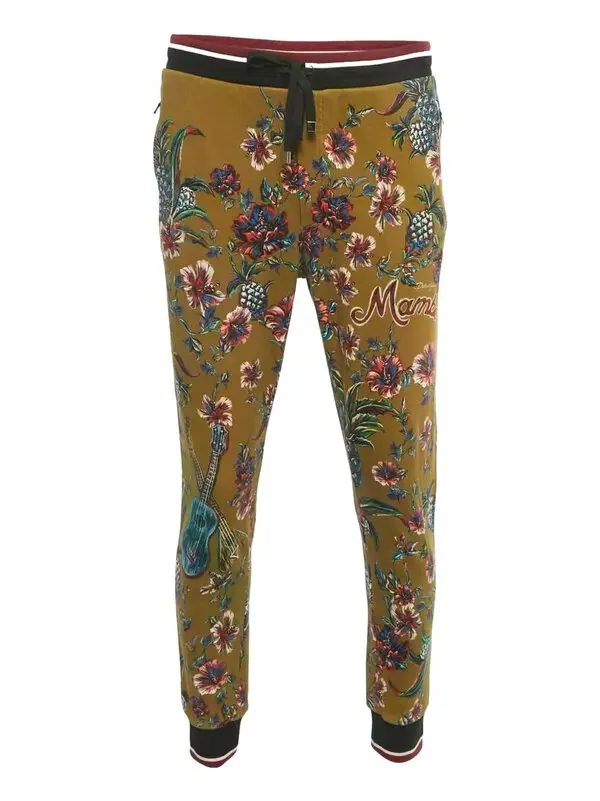 Dolce & Gabbana Foral-print Drawstring Track Pants - Green
