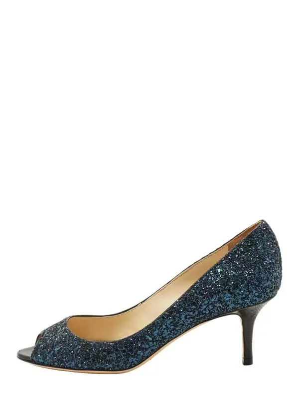 JIMMY CHOO Isabel Glitter Peep-toe Sandals - Blue