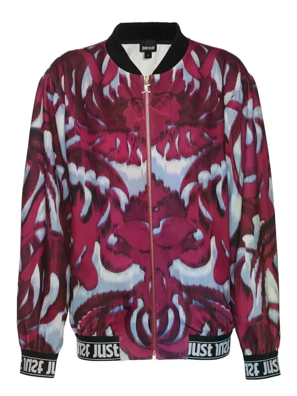 Just Cavalli Printed Zip-up Bomber Jacket - Pink