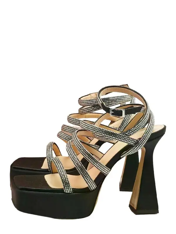 Mach & Mach Sydney Embellished Heeled Sandals - Black