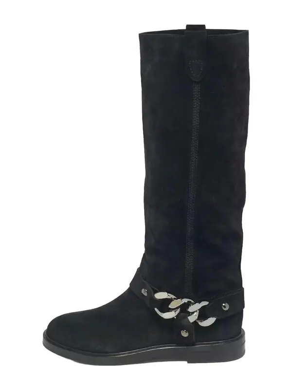 Casadei Chain-detail Knee-length Boots - Black