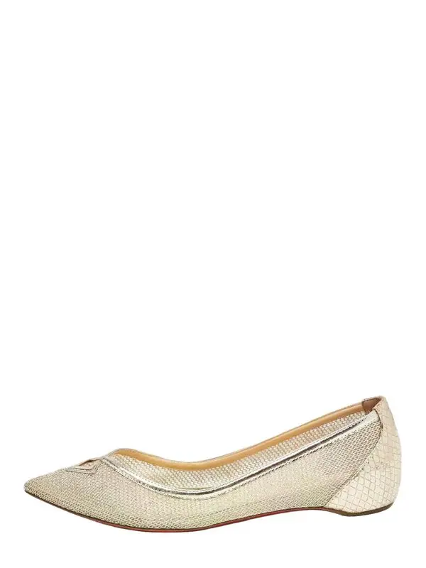 CHRISTIAN LOUBOUTIN Metallic Mesh Ballerinas - Neutrals