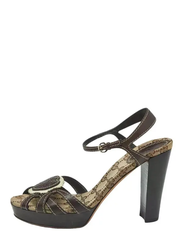 Gucci Hysteria Heart-motif Sandals - Brown