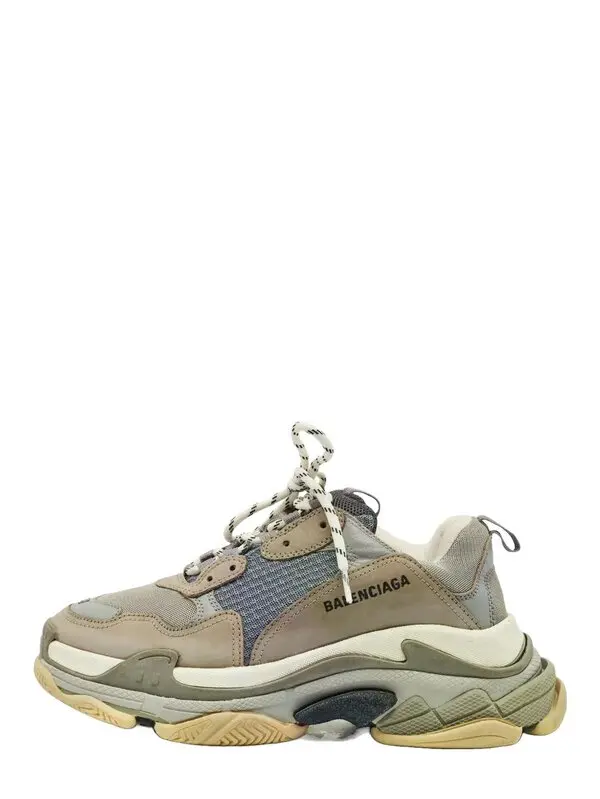 Balenciaga Triple S Leather Sneakers - Grey