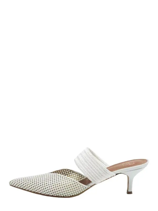 MALONE SOULIERS Maisie Perforated Leather Mules - White