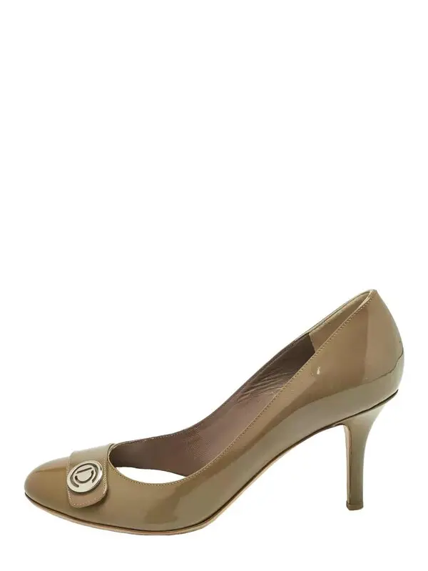 Dior 75mm Patent Leather Pumps - Brown