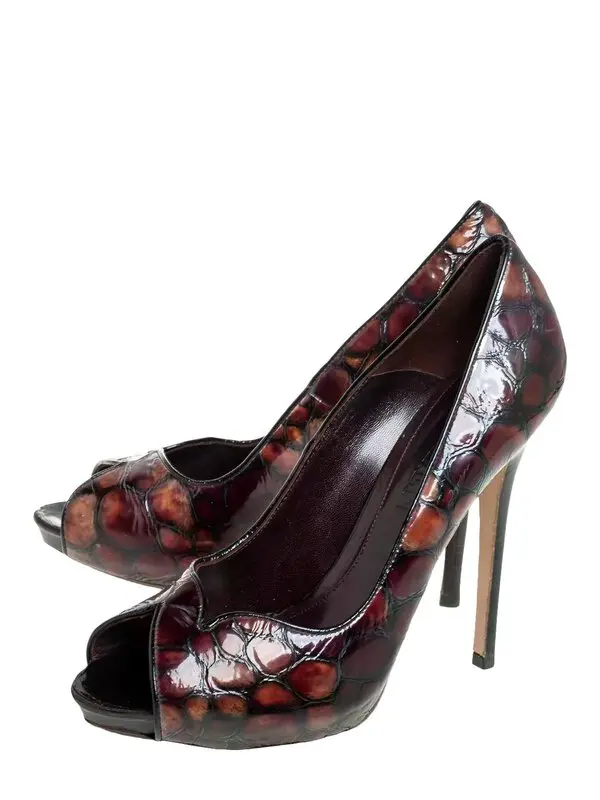 Alexander McQueen 130mm Leather Heeled Pumps - Brown