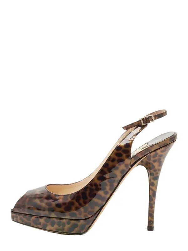 JIMMY CHOO 120mm Leopard-print Slingback Pumps - Brown