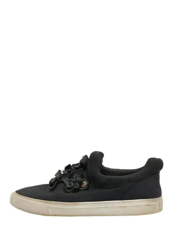 Tory Burch Flower-appliqué Sneakers - Black