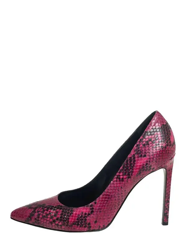 Saint Laurent Python Embossed Leather Pumps - Pink