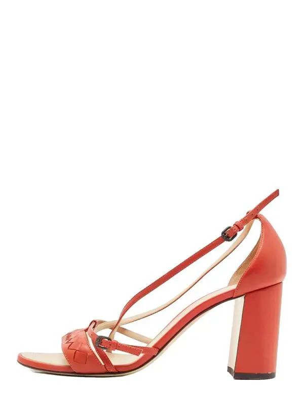 Bottega Veneta Intrecciato Leather Sandals - Red