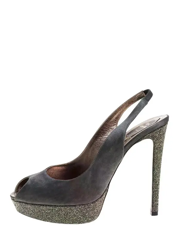 Rene Caovilla Platform Slingback Sandals - Grey