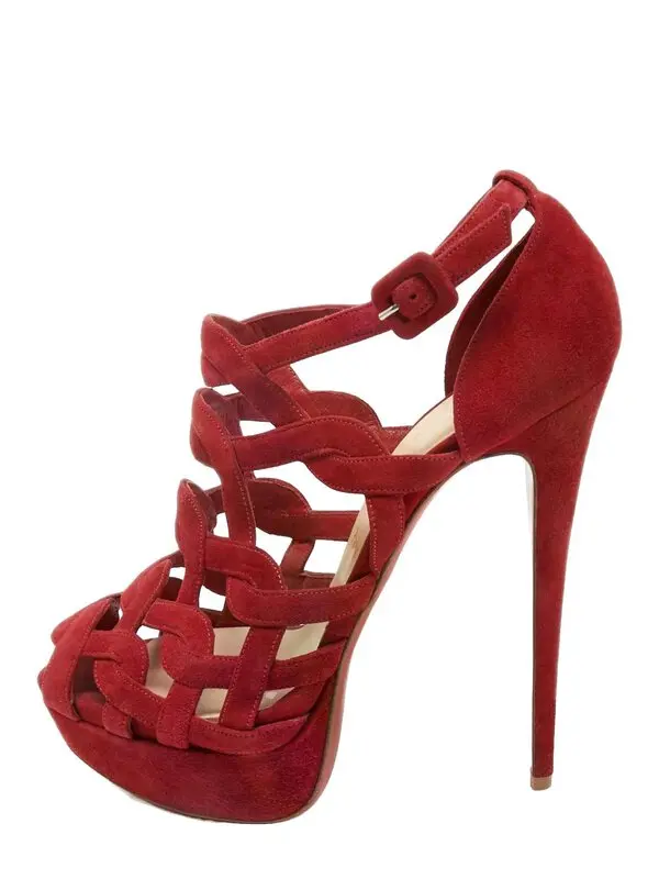 CHRISTIAN LOUBOUTIN Larissa Ankle-strap Platform Shoes - Red