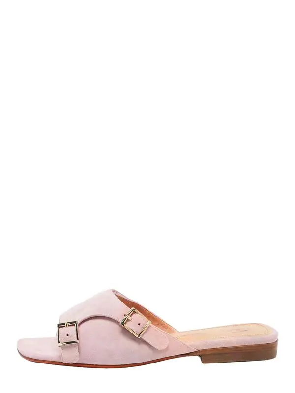 Santoni Double-buckle Suede Sandals - Pink