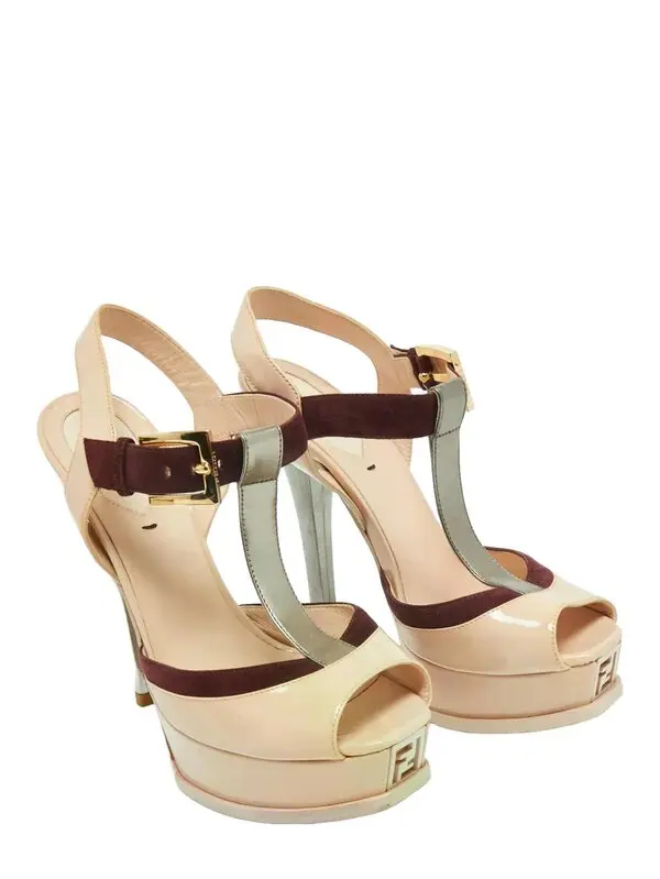 Fendi Platform T-strap Sandals - Neutrals