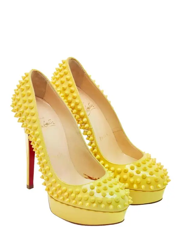 CHRISTIAN LOUBOUTIN Bianca Spikes Platform Pumps - Yellow