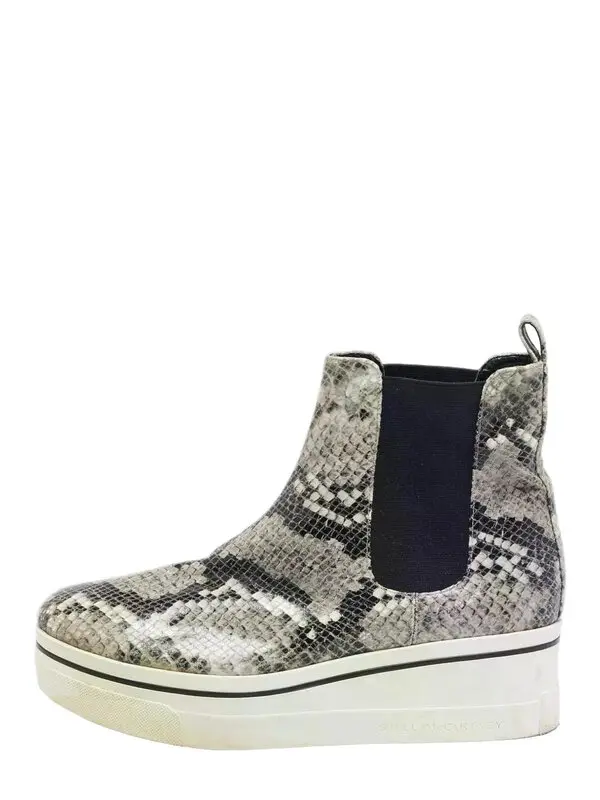 Stella McCartney 50mm Snakeskin-effect Platform Chelsea Boots - Grey