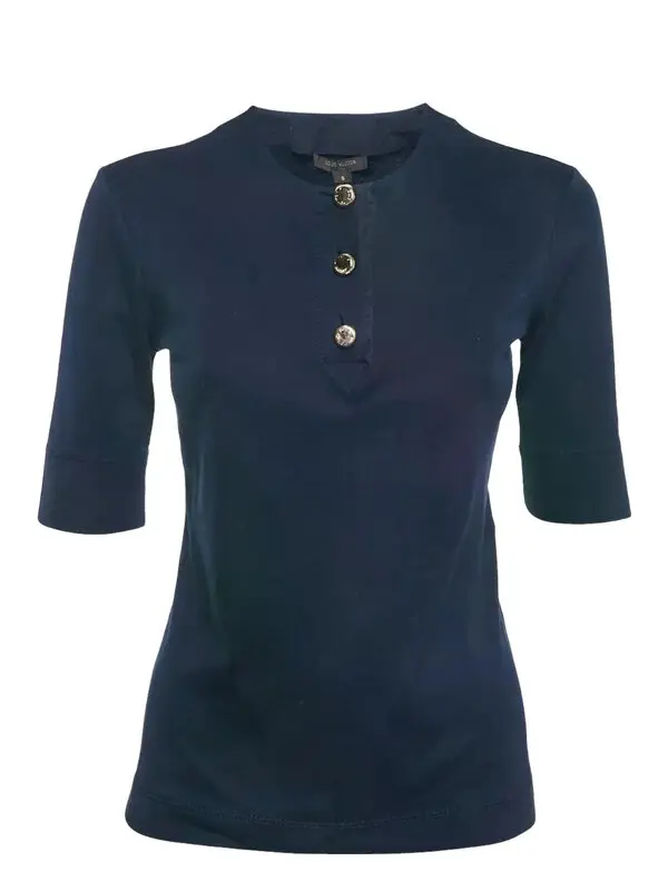 LOUIS VUITTON Button-collar Top - Blue