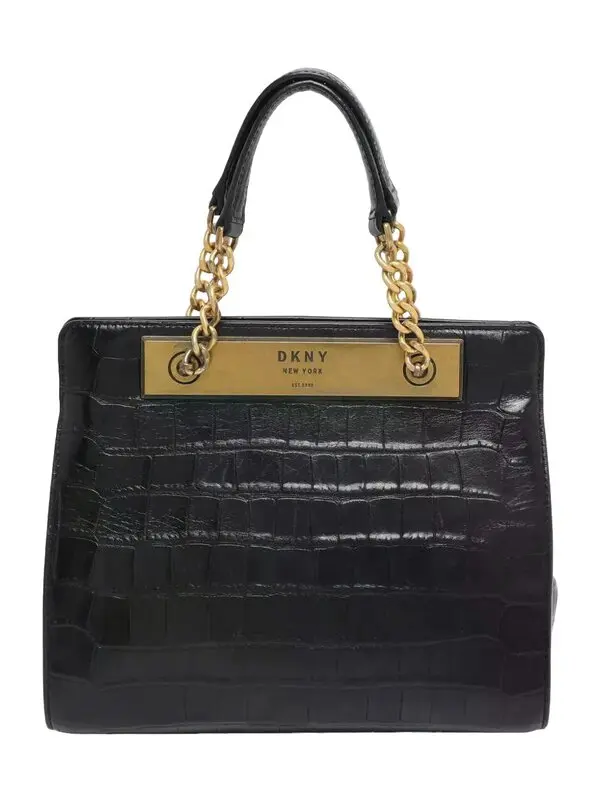 Dkny Embossed Chain Shoulder Bag - Black