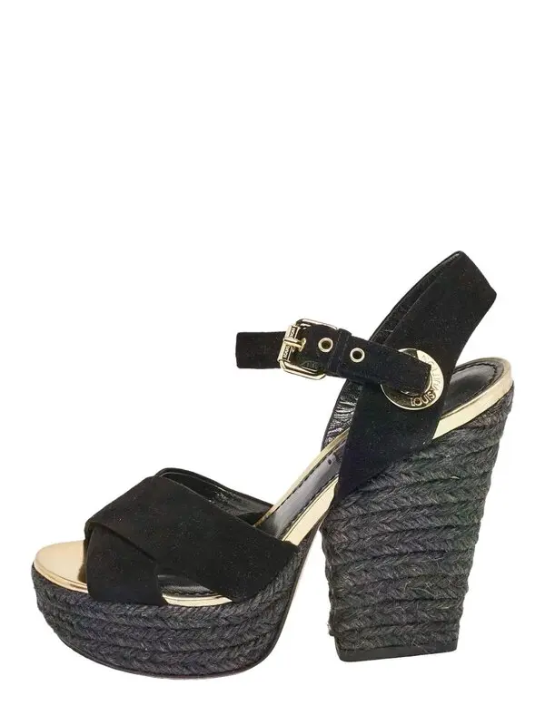LOUIS VUITTON 2024 Suede Rope Sandals - Black