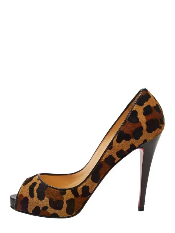 CHRISTIAN LOUBOUTIN 120mm Leopard-print Sandals - Brown