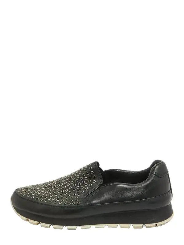 Prada Studded Loafers - Black