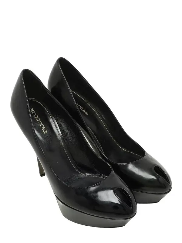 SERGIO ROSSI Patent Leather Stiletto Pumps - Black