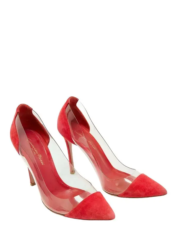 GIANVITO ROSSI Plexi Suede Pumps - Red