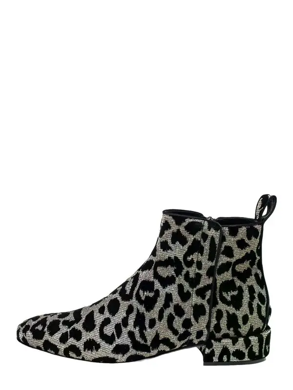 Dolce & Gabbana Leopard-print Velvet Boots - Black