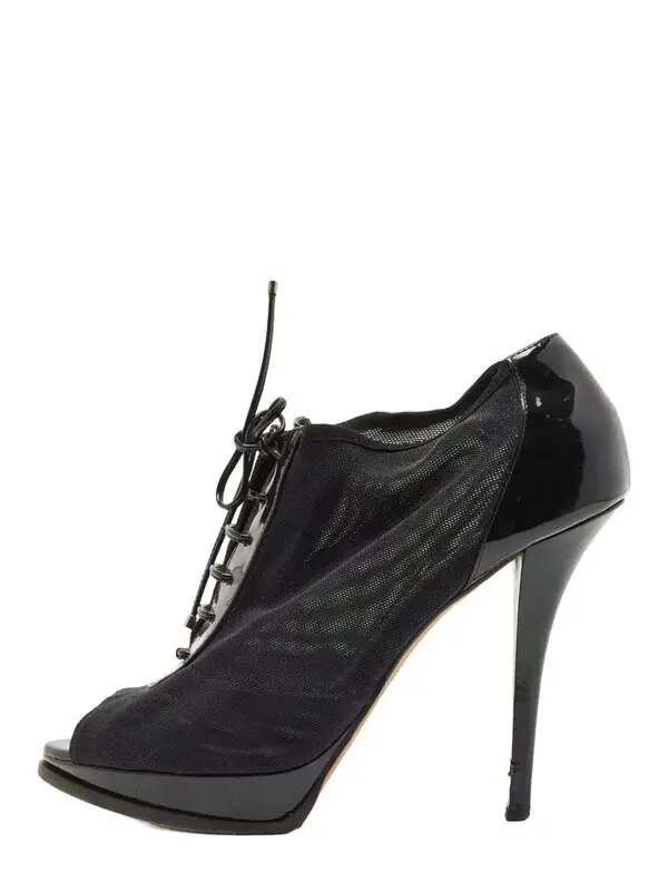 Dior Mesh And Patent Leather Booties - Black