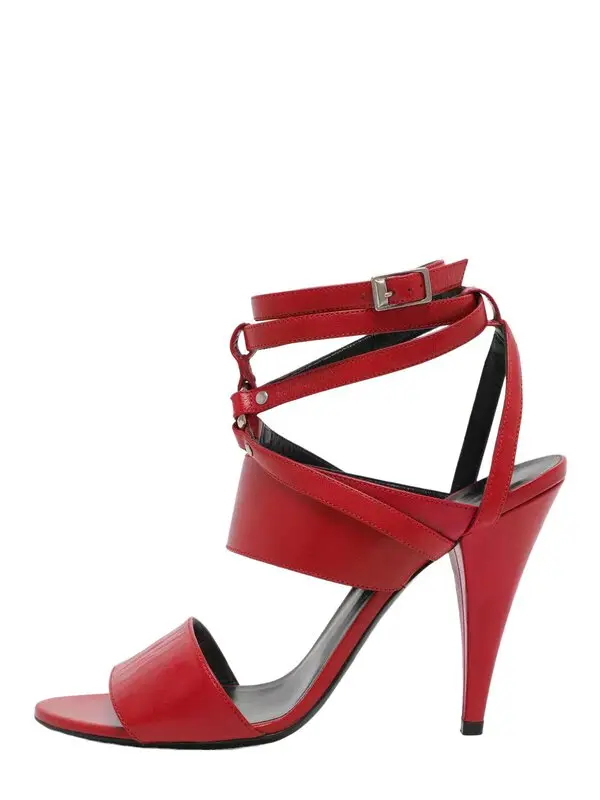 Saint Laurent Ankle-strap Leather Sandals - Red
